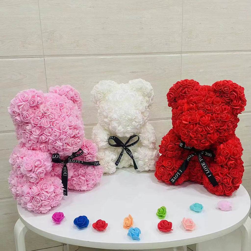 Romantic Valentine'S Day Creative Eternal Flower Rose Bear – The ...