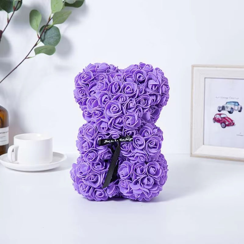 Romantic Valentine'S Day Creative Eternal Flower Rose Bear – The ...